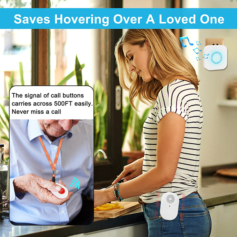 Caregiver Pager Call Button elderlyWireless SOS Call Button Vibration ...