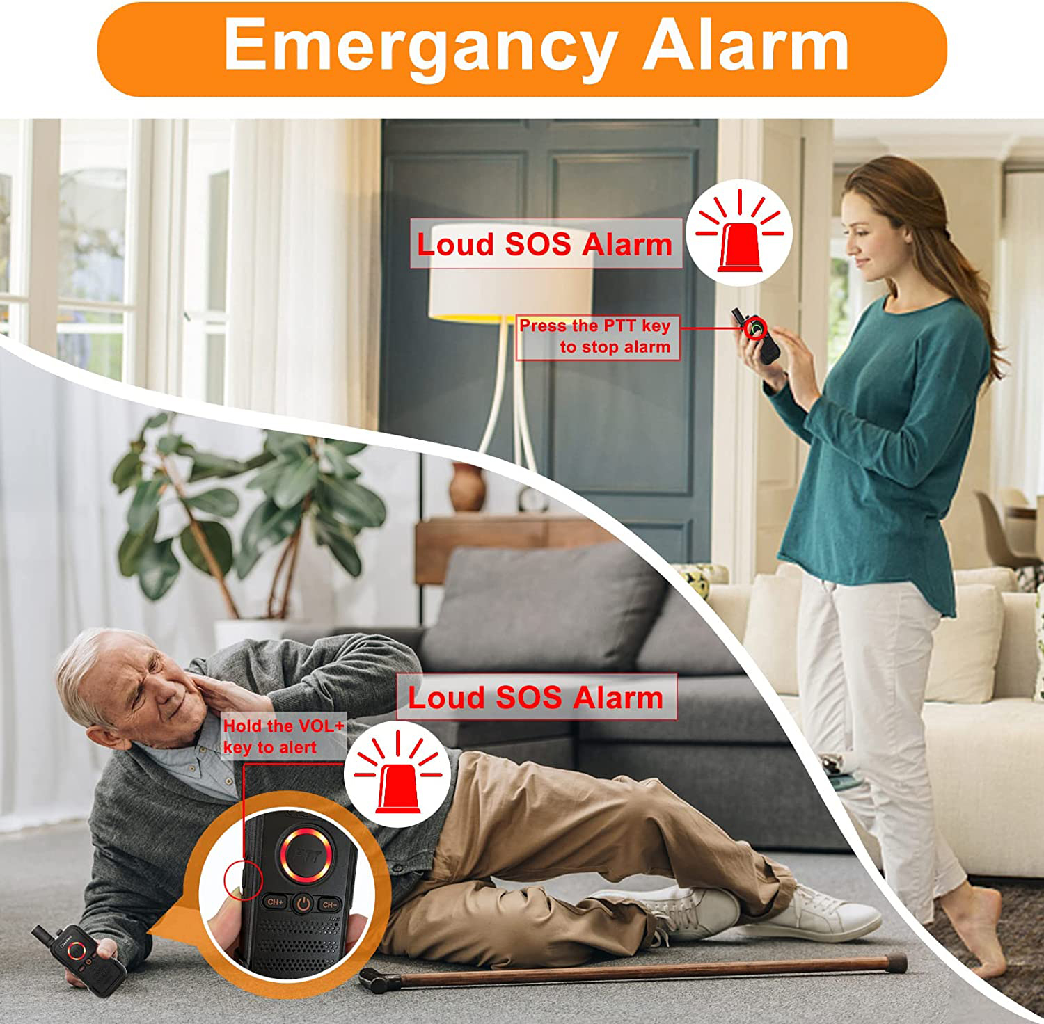 Daytech 1.5 Miles Long Range Caregiver Pager Intercom for Elderly - Buy ...