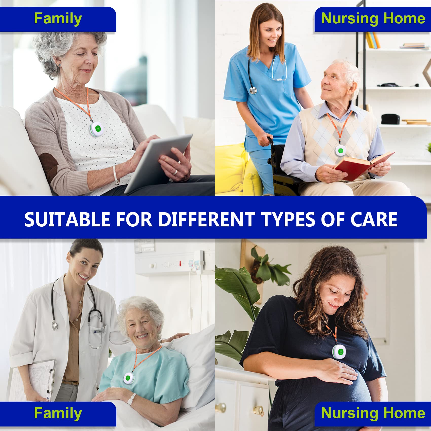 Daytech Caregiver Pager for Seniors Emergency Pager System for Elderly ...