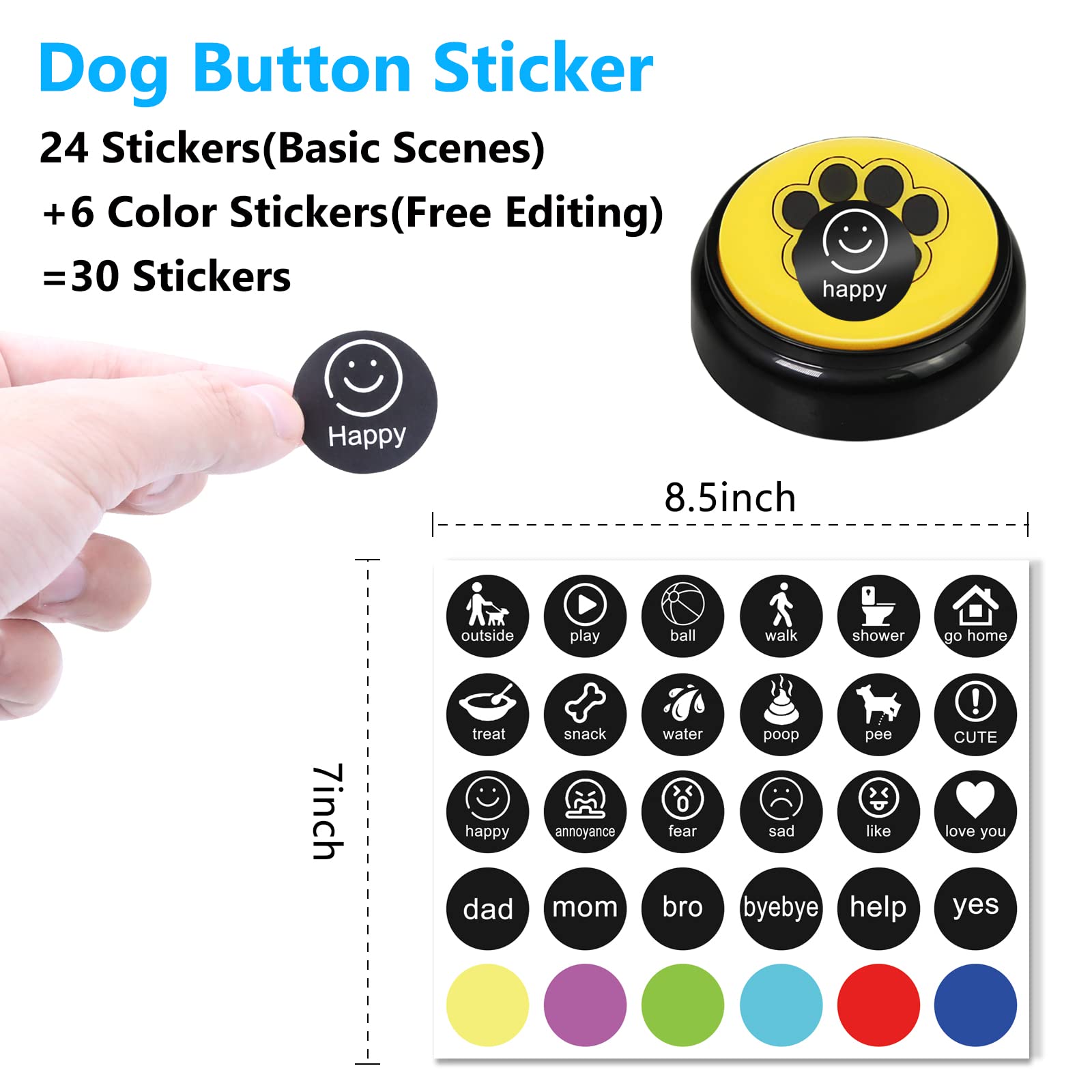Dog Communication Buttons Mat,Anti-Skid Rubber Backing Dog Buttons Mat ...