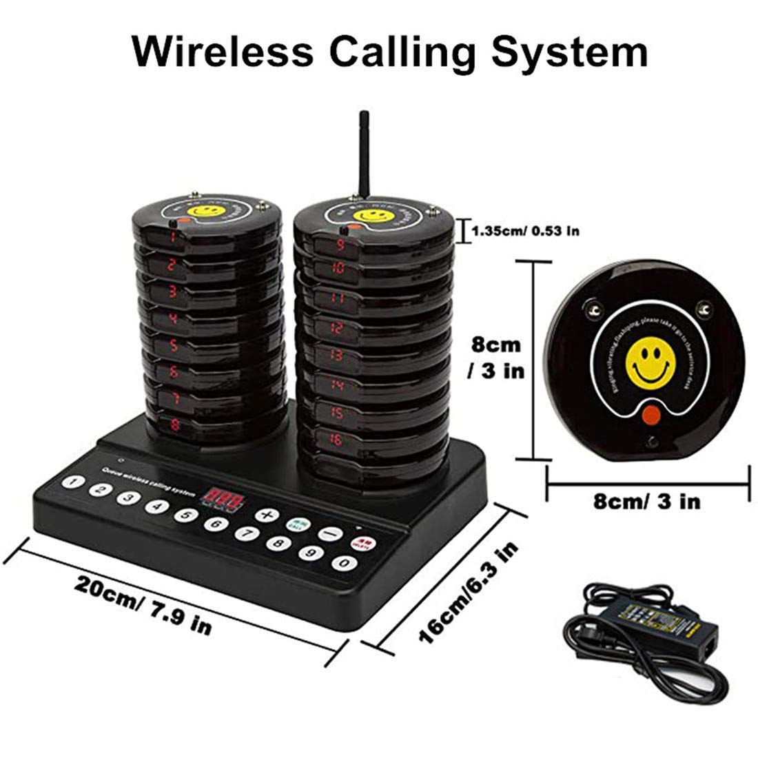 Daytech Restaurant Pager System Rechargeable Portable Paging System for ...