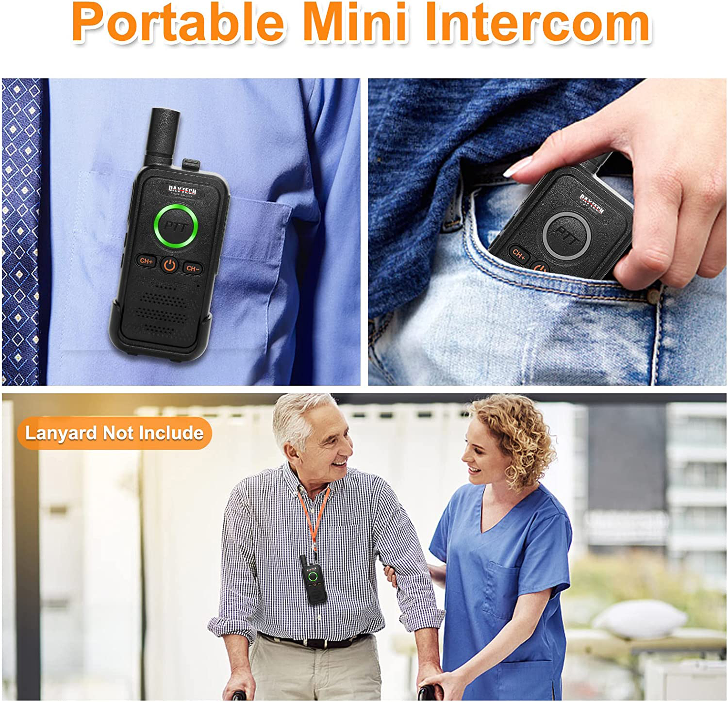 Daytech 1.5 Miles Long Range Caregiver Pager Intercom for Elderly - Buy ...